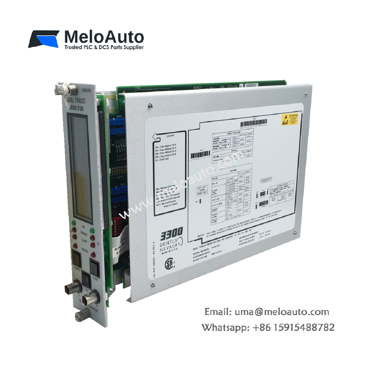 Bently Nevada 3300/20-13-02-01-00-00 Dual Thrust Position Monitor - In ...