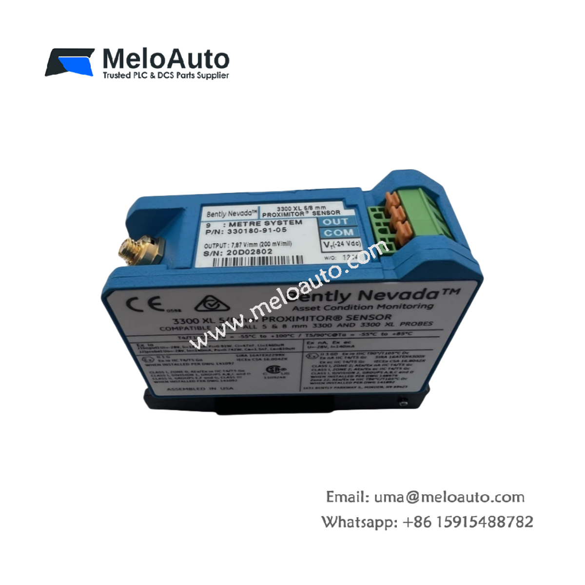 Bently Nevada 3300 XL 330180-91-CN Proximity Transducer System - In Stock