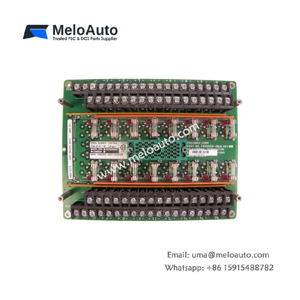 Triconex 2652-9 7400058-390 Terminal Board