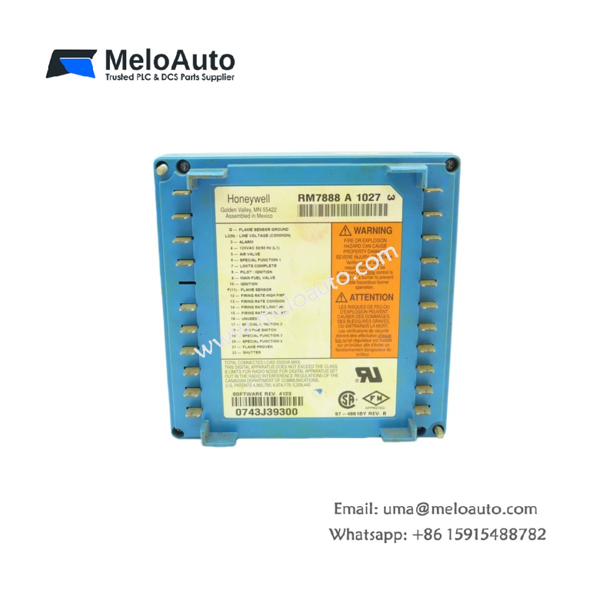 Honeywell RM7888A1027 Burner Control Unit